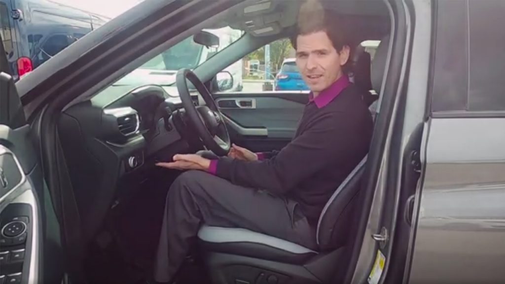 Adjust the driver's seat and steering wheel of the 2021 Ford Explorer